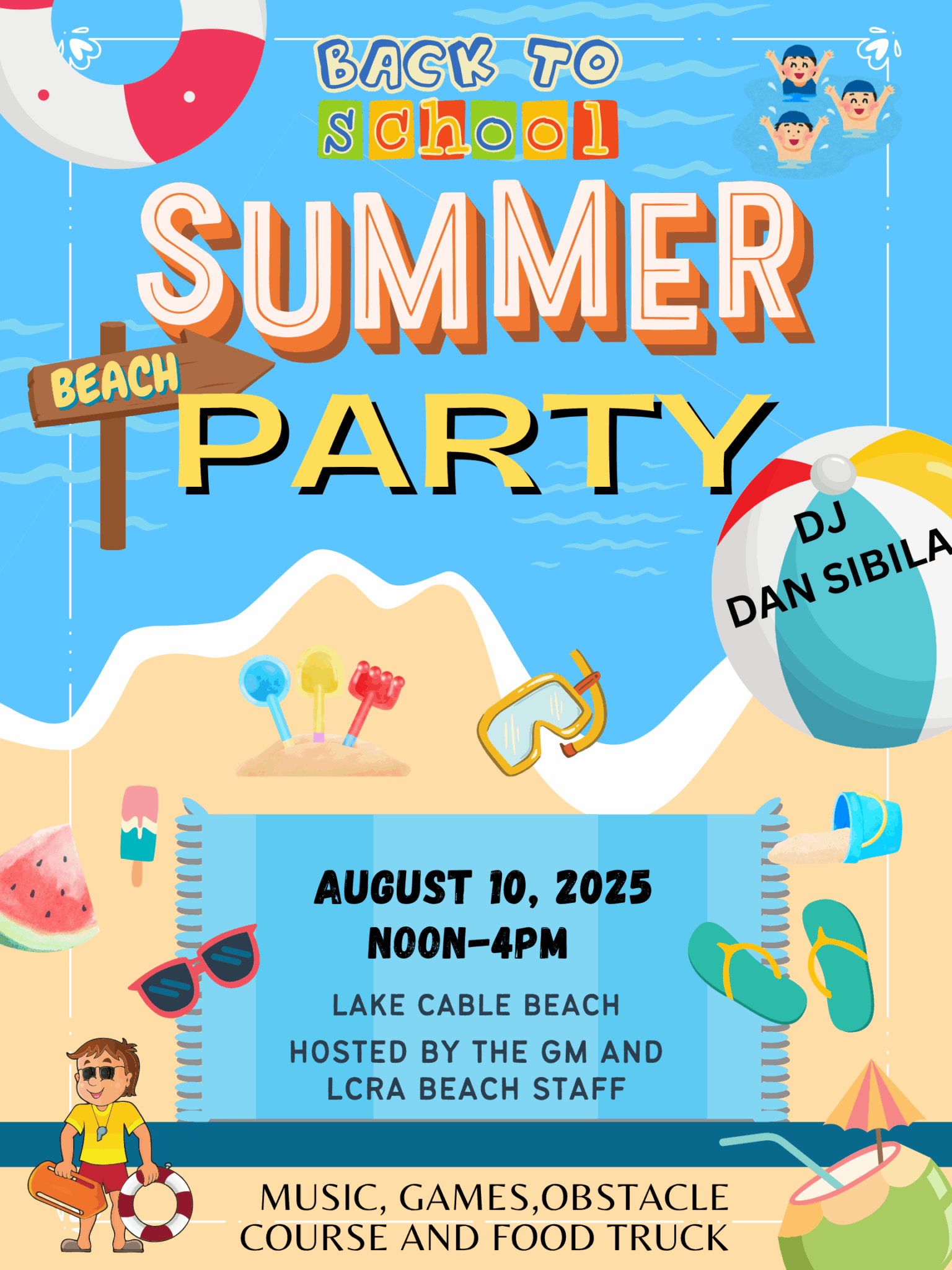 Third Annual Back-to-School Beach Party! – Lake Cable